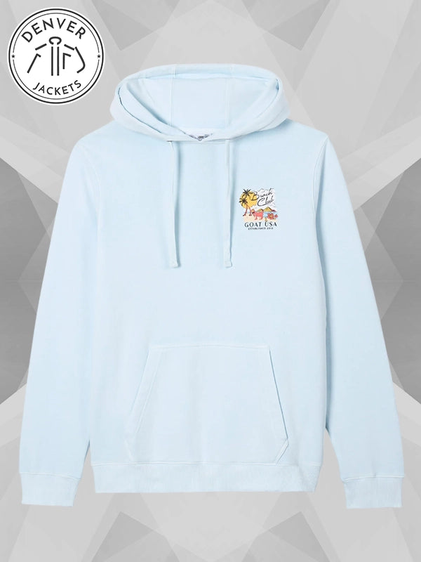 Goat USA Beach Club Hoodie Sweatshirt Ice Blue – Denver Jackets